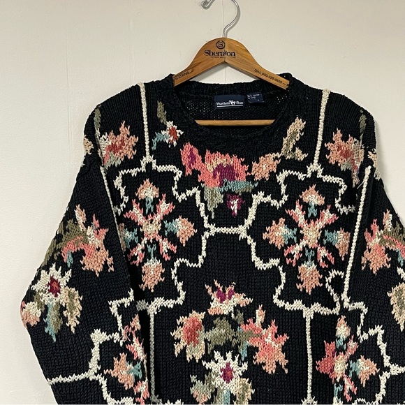 Vintage | Sweaters | Vintage Hunters Run Knit Floral Sweater | Poshmark